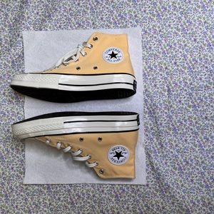Converse | Shoes | Men 55 Womens 75 Converse Chuck 7 Light Yellow High ...